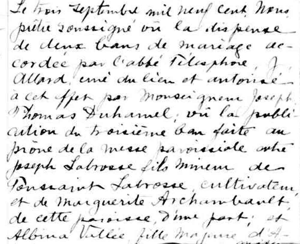 Actes de la famille Labrosse dit Raymond