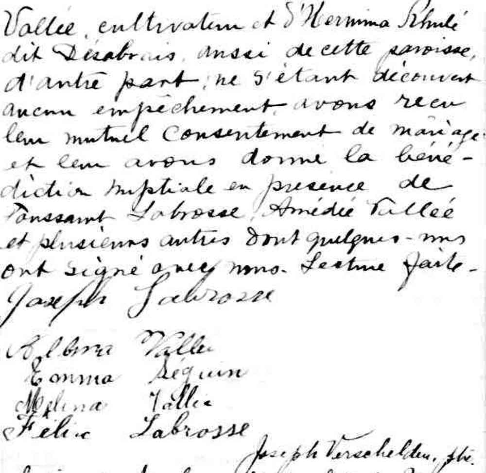 Actes de la famille Labrosse dit Raymond