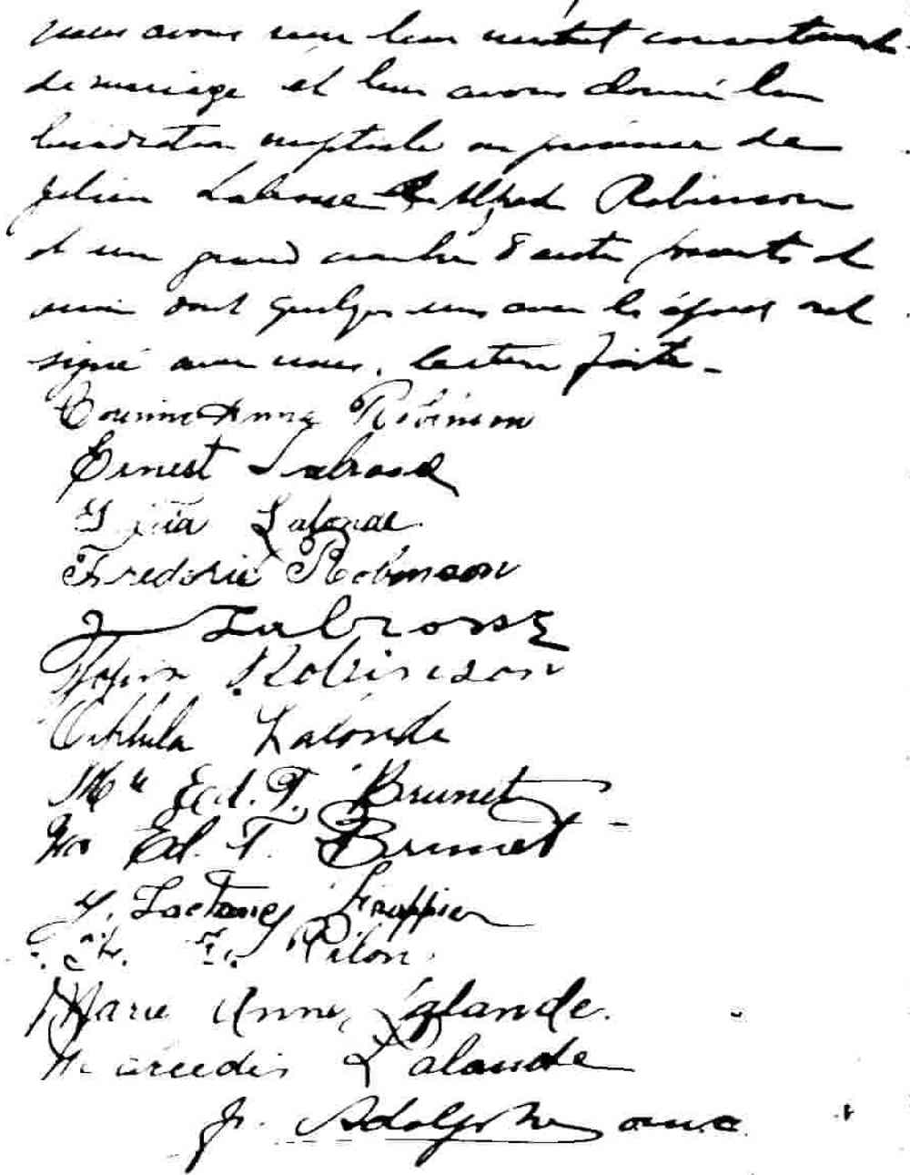 Actes de la famille Labrosse dit Raymond