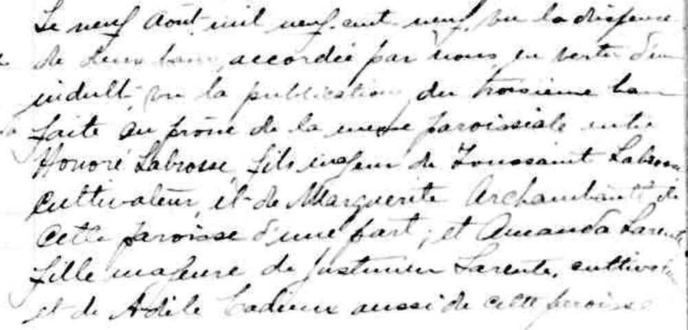 Actes de la famille Labrosse dit Raymond