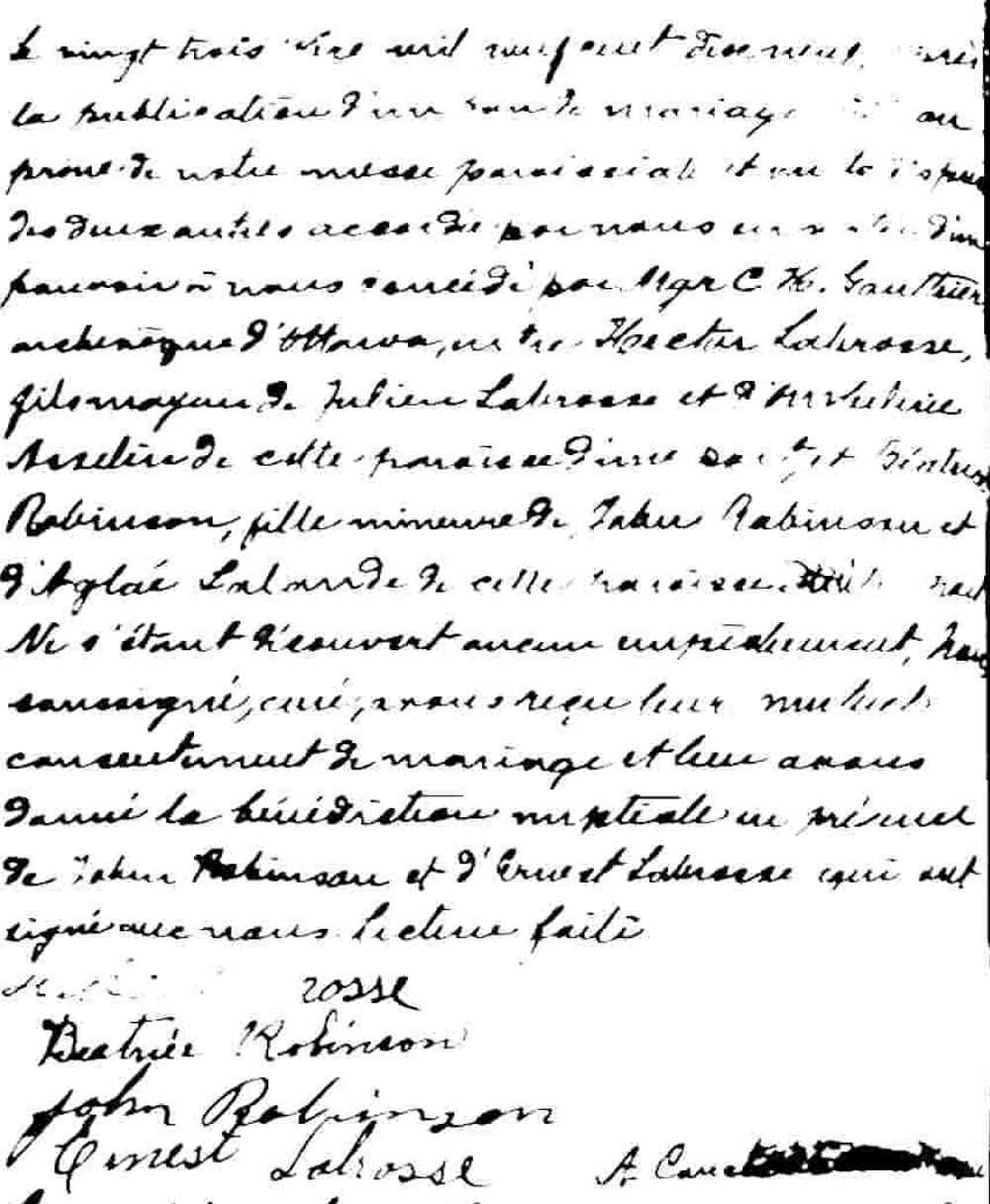 Actes de la famille Labrosse dit Raymond