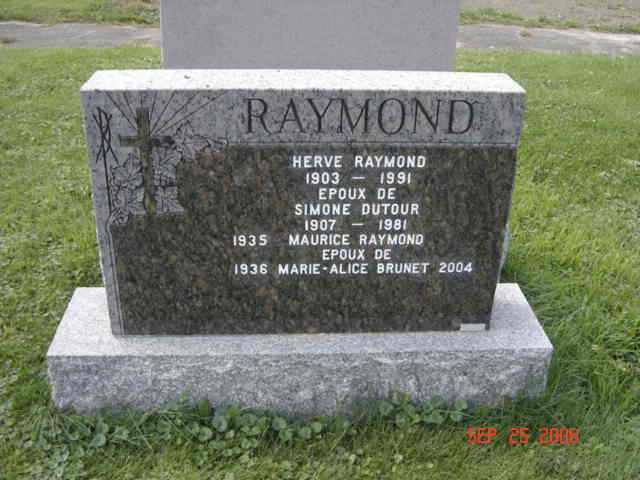 Photos des pierres tombales des Labrosse dit Raymond