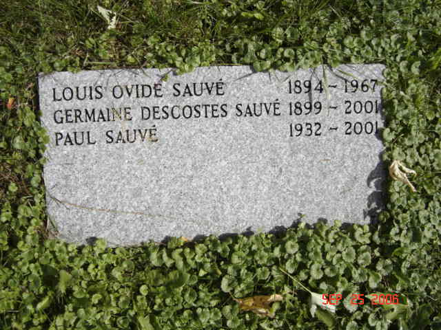 Photos des pierres tombales des Sauvé